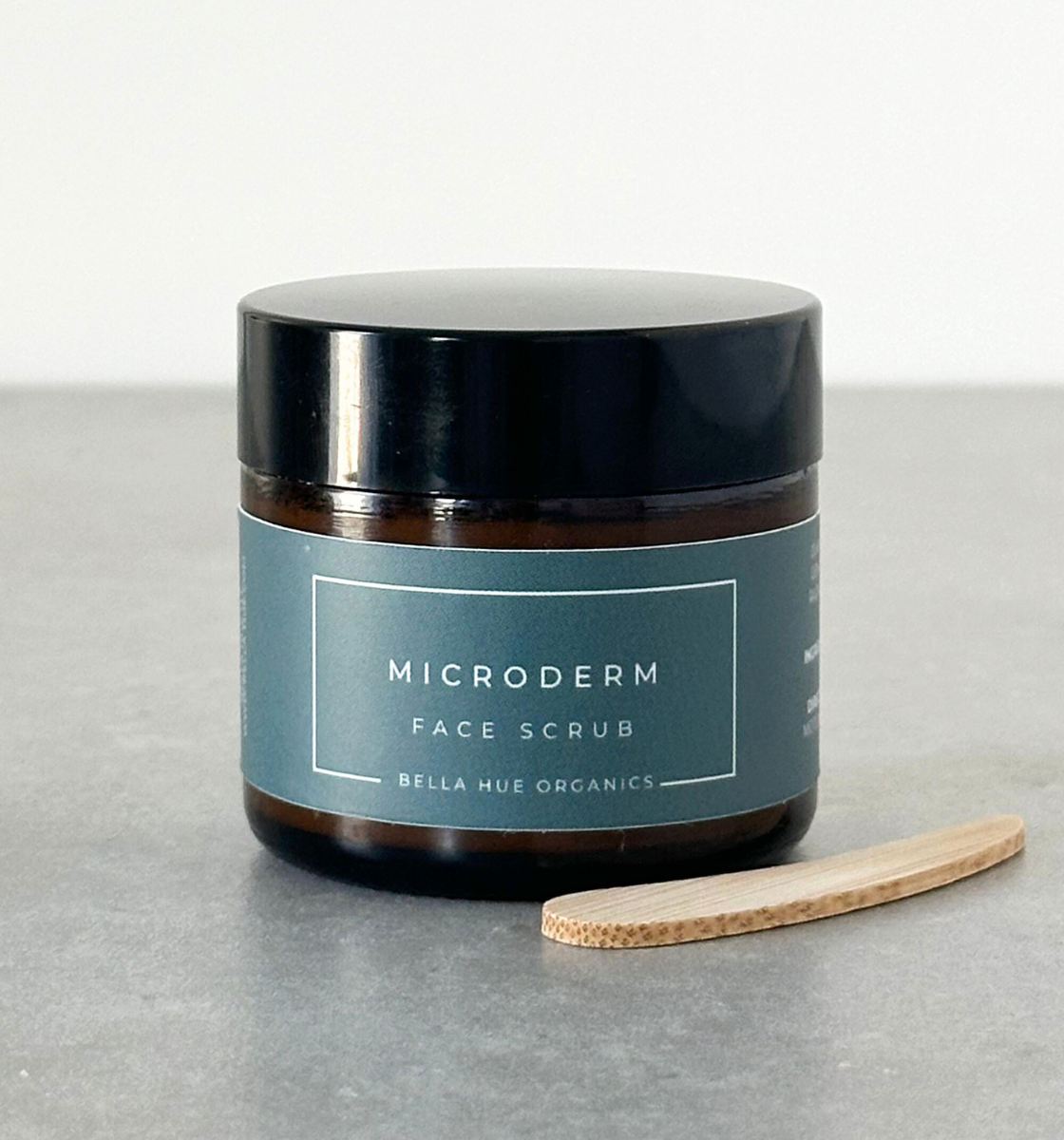 Organic Microderm- Face Scrub | Gentle for sensitive skin | Vegan + Fragrance-free